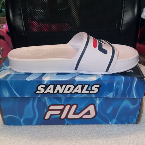 Fila | Shoes | Fila Classic White Slide Sandals | Poshmark